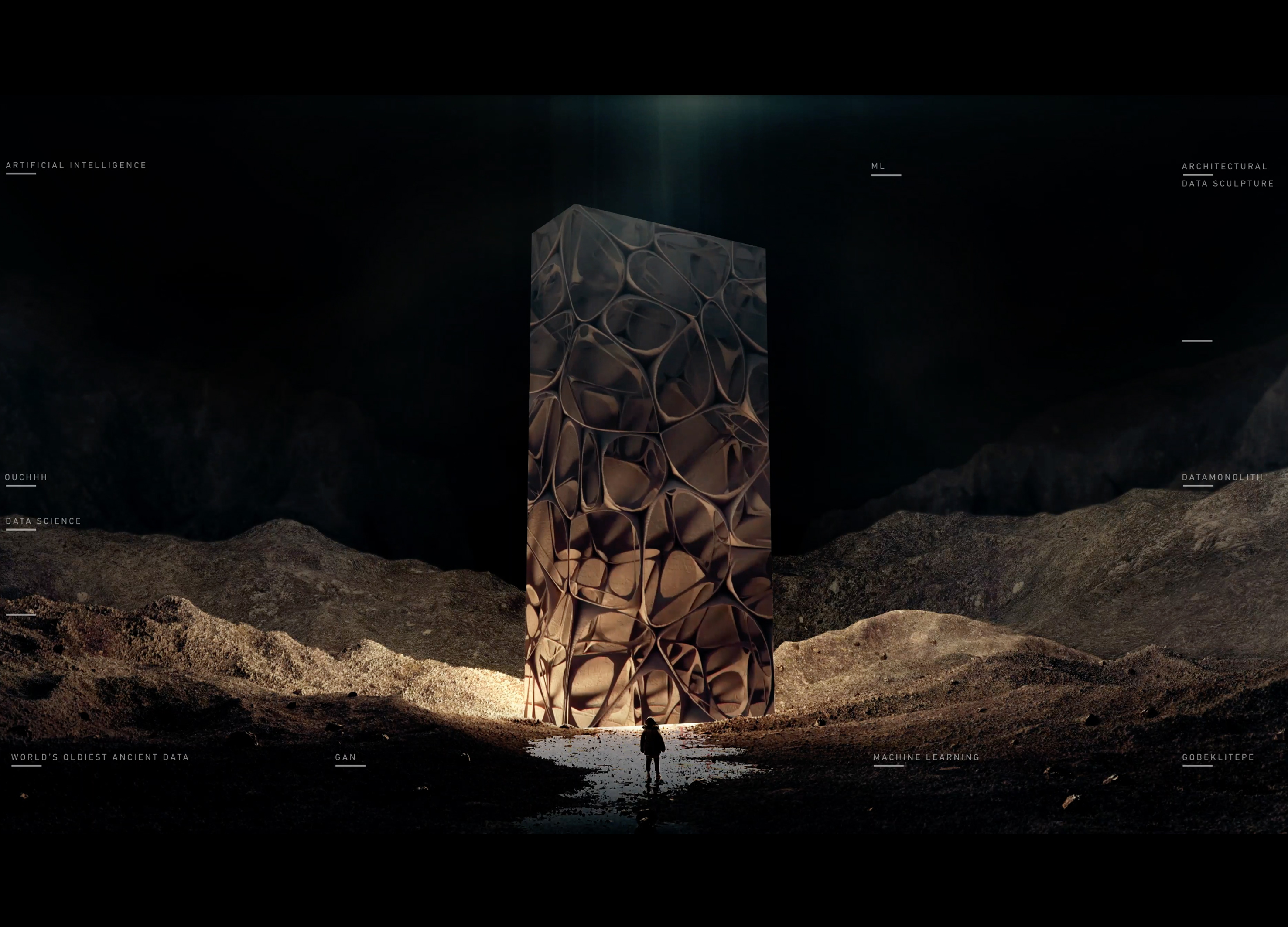 Datamonolith_IA architectural data sculpture | Llum BCN